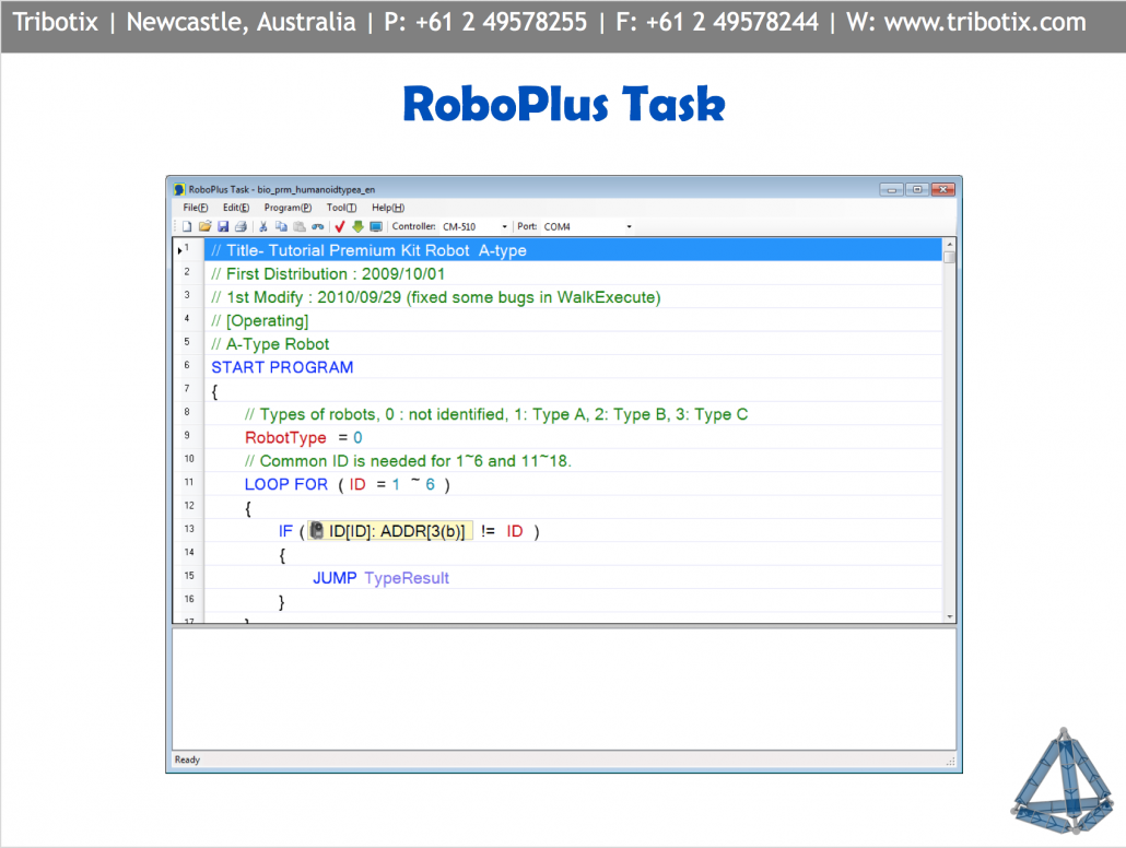 RoboPlus – Task | Tribotix